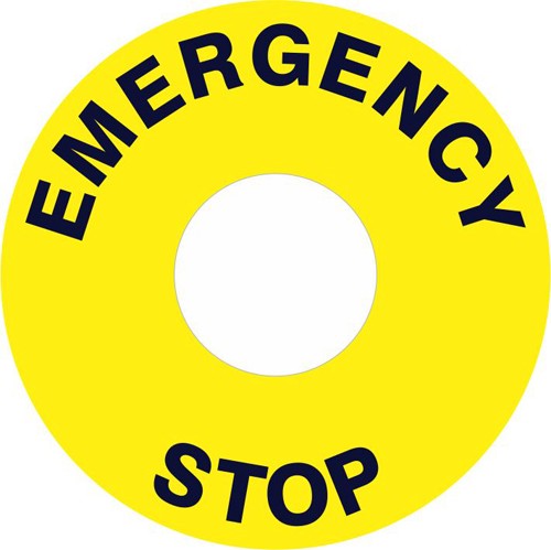 ZLP3 - 60mm legend plate.'EMERGENCY STOP'. (1pc)